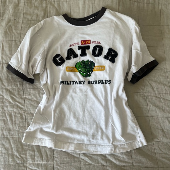 Tops | Vintage Gator Military Surplus Ringed Baby Tee | Poshmark